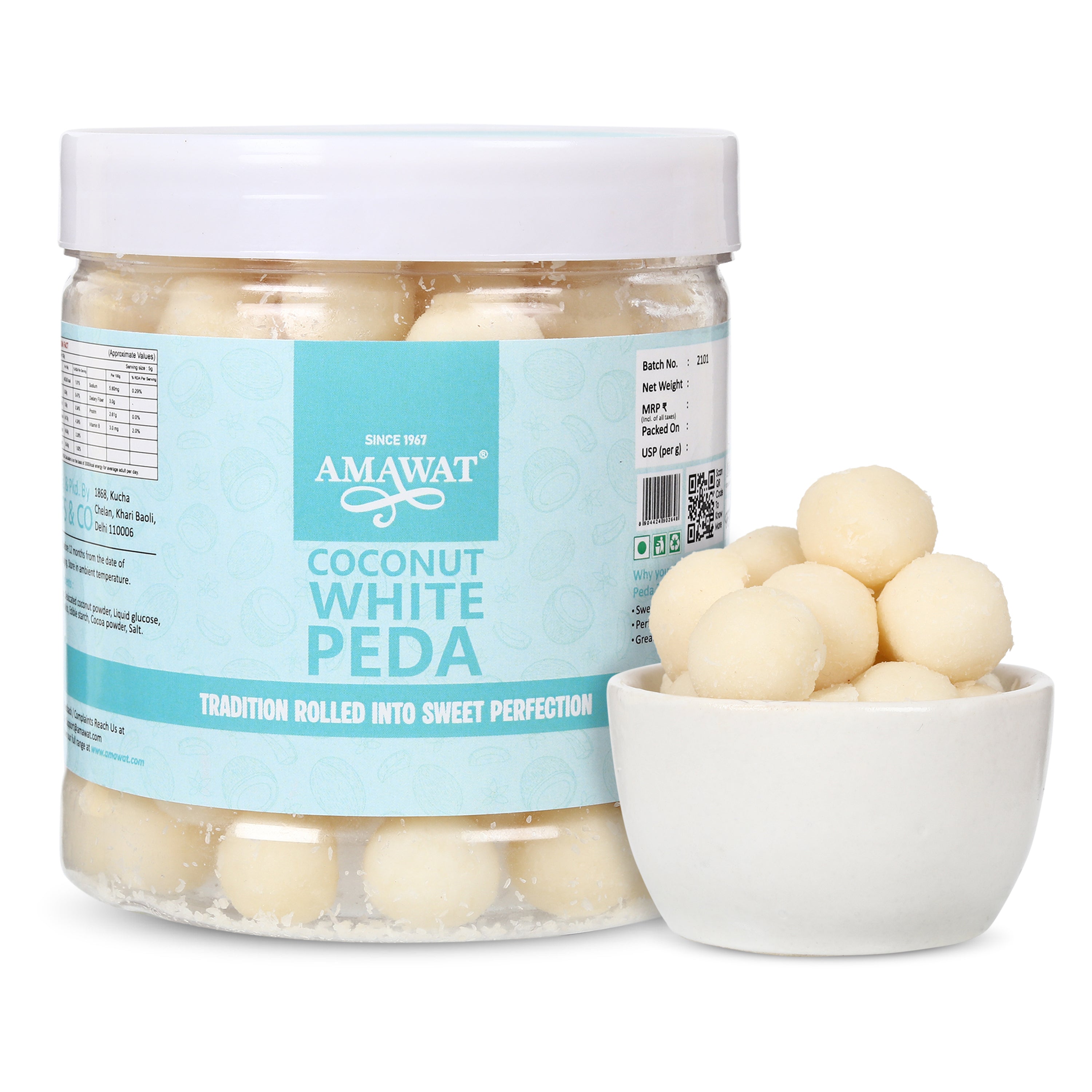 Coconut White Peda - Coconut Toffee Candy – Amawat