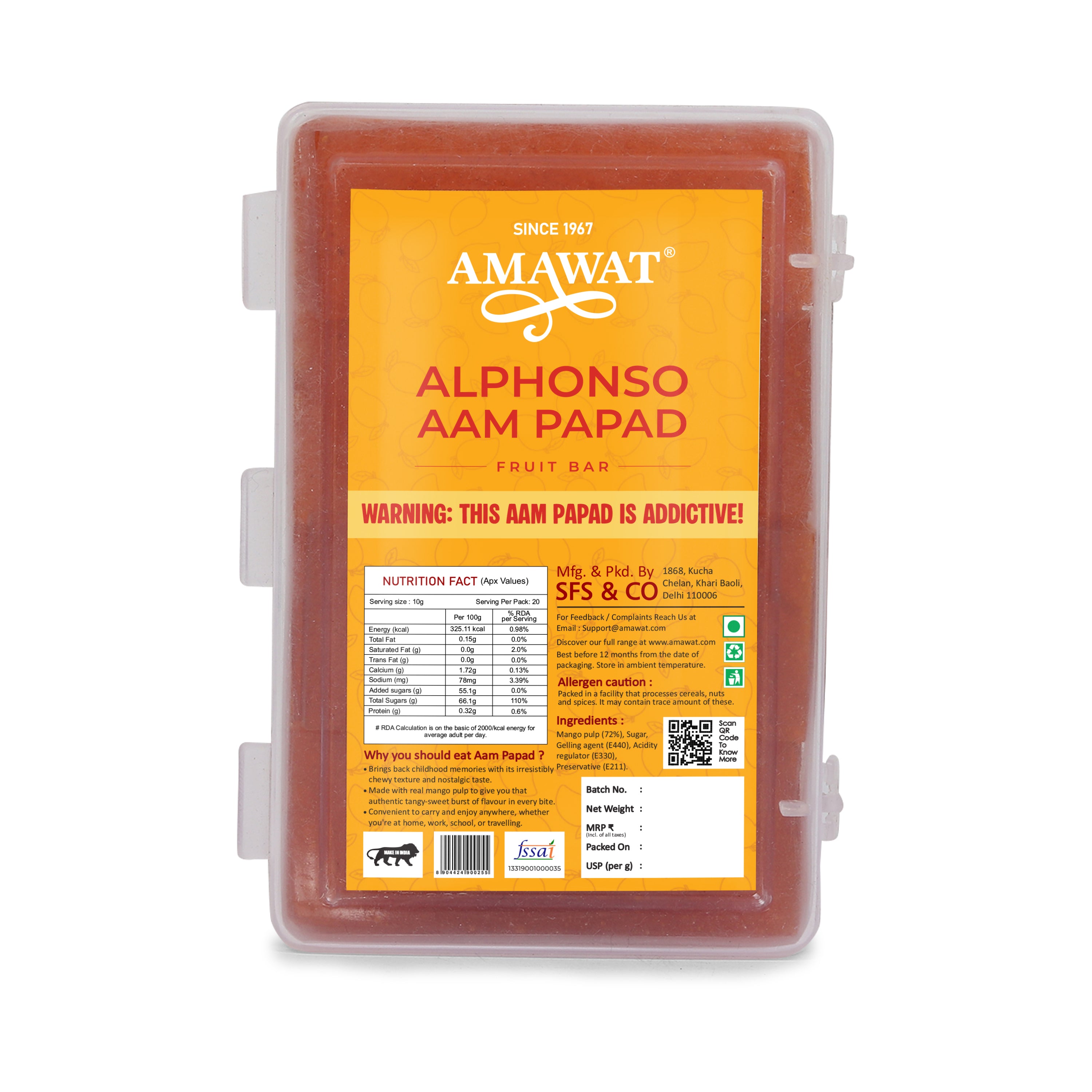 Buy Alphonso Aam Papad Fruit Bar Online 200 gm - Shop sweet orange Aam ...